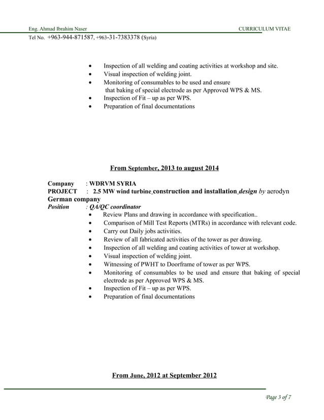 Ahmad Naser CV | PDF