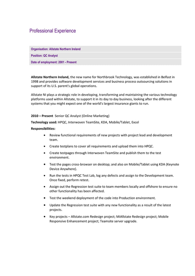 Danny Wilson - Professional Profile | DOC | Computing | Technology & Computing