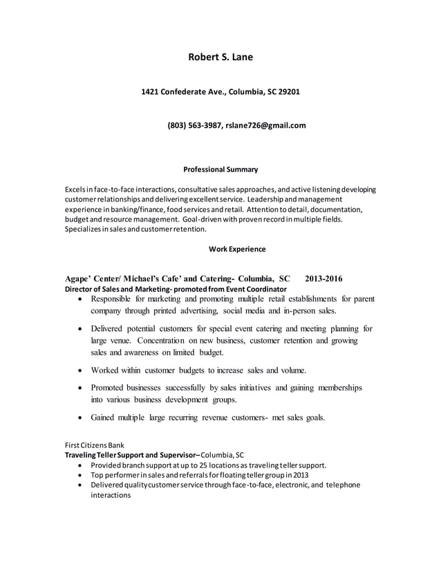 Bob's resume 2016 | PDF