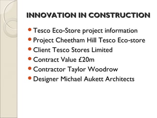 037 innovative construction-tesco | PPT