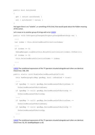 Analyzing source code of WPF examples by the Infragistics Company | PDF