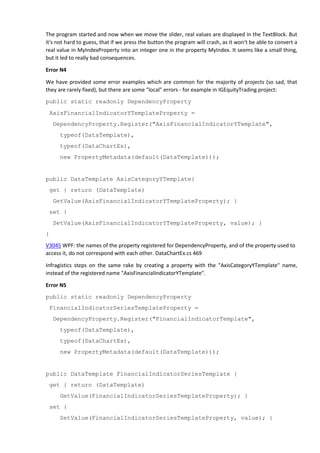 Analyzing source code of WPF examples by the Infragistics Company | PDF