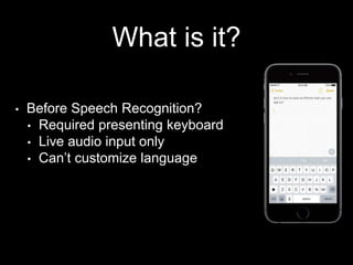 Speech Recognition API | PPT