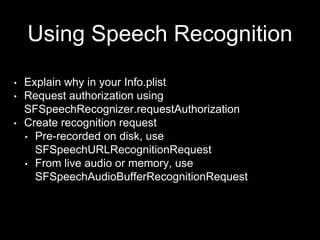 Speech Recognition API | PPT