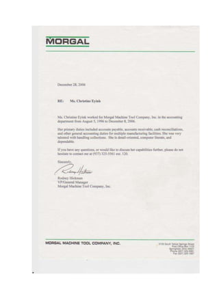 Morgal Letter of recommendation | DOCX