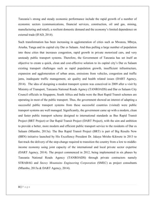 Implementation of Rapid Transit Project departing in Tanzania | PDF