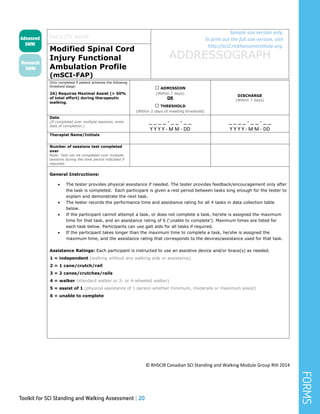 Standing and Walking Measures Toolkit | PDF