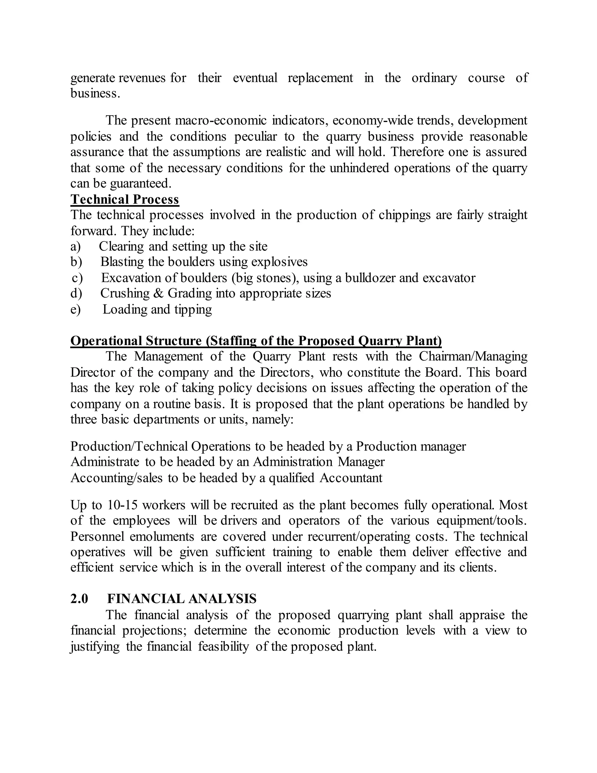 Quarry business Plan | DOCX