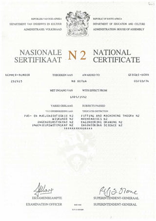 N2 National Certificate | PDF