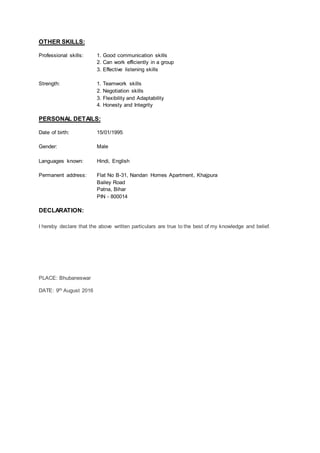 CV FORMAT 2 | DOCX | Computing | Technology & Computing
