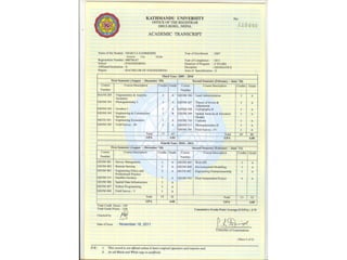 Bachelor Degree Transcript | PDF