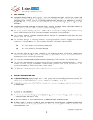 lotus capital hisab agreement | PDF