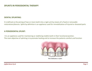 039.splints in periodontal therapy | PDF