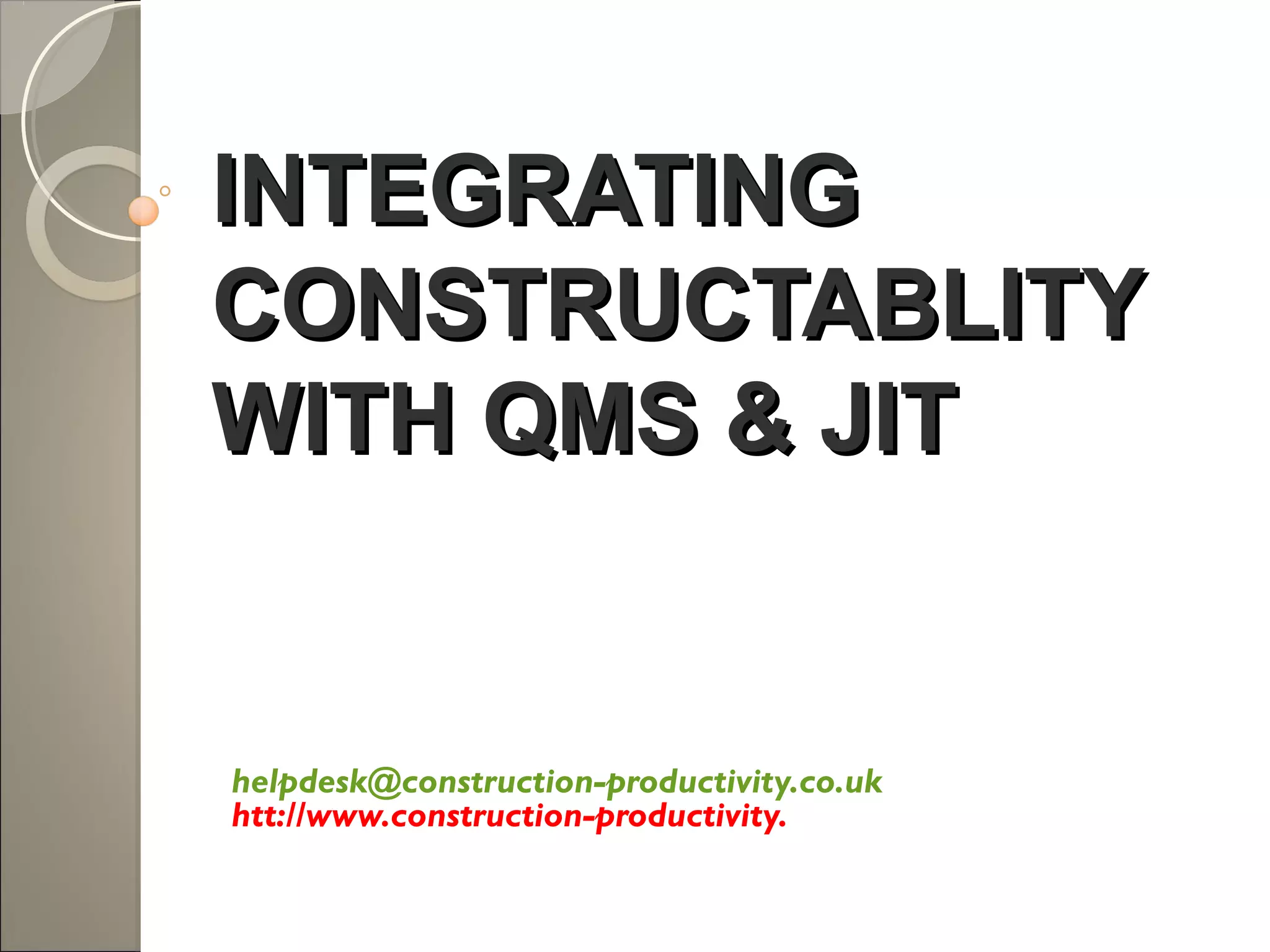 039 Integrating Constructability | PPT