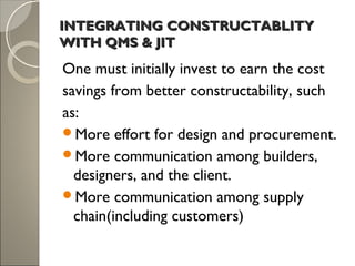 039 Integrating Constructability | PPT