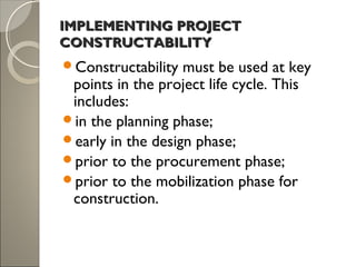 039 Integrating Constructability | PPT