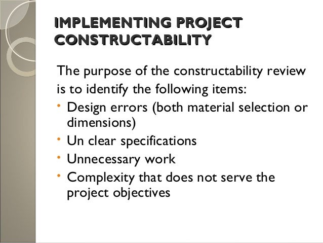 039 Integrating Constructability