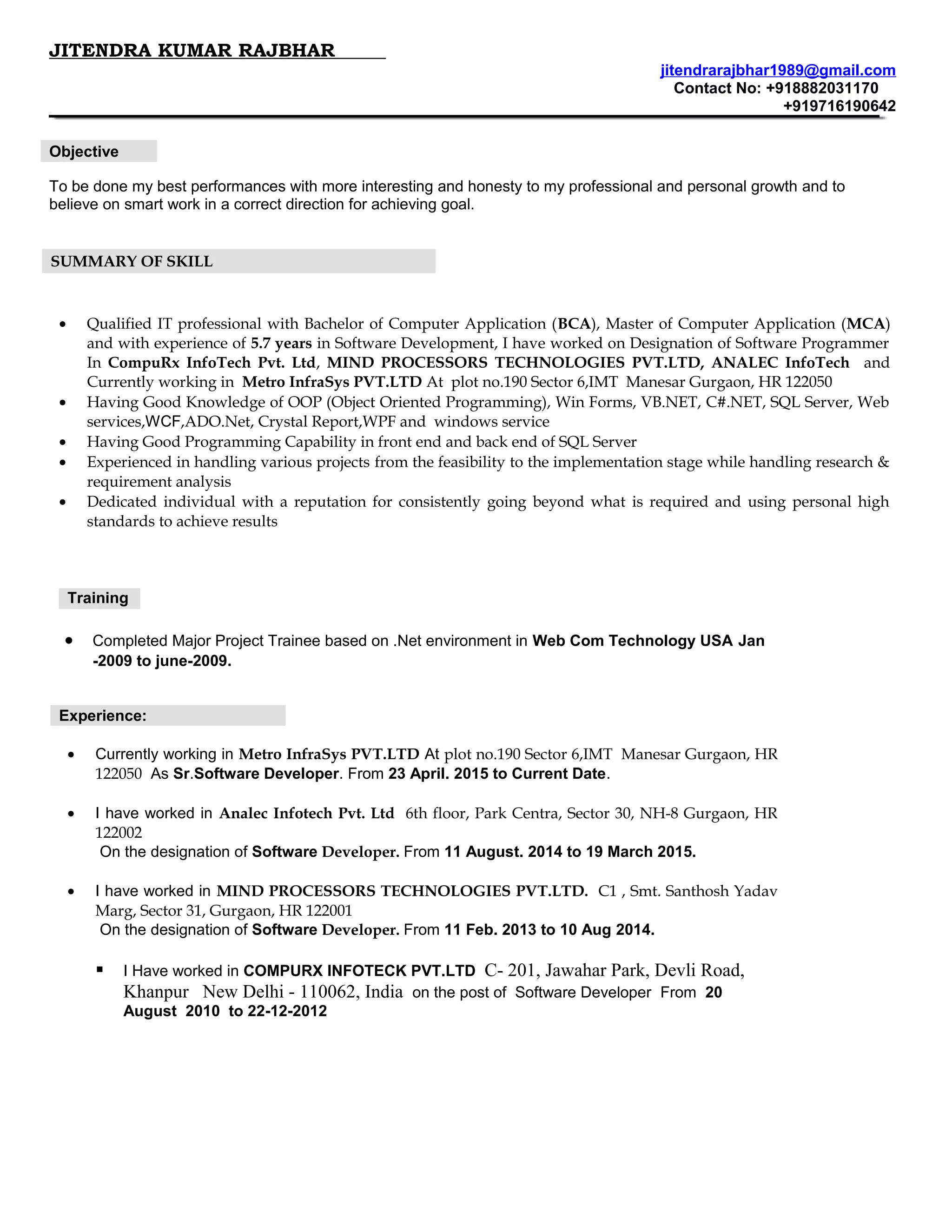 Jitendra_Resume | DOC