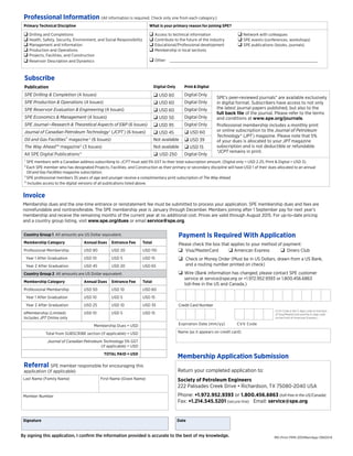 SPE MEMBERSHIP APPLICATION | PDF