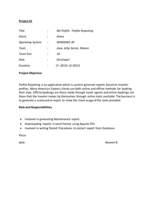 naveen resume | DOCX | Programming Languages | Computing