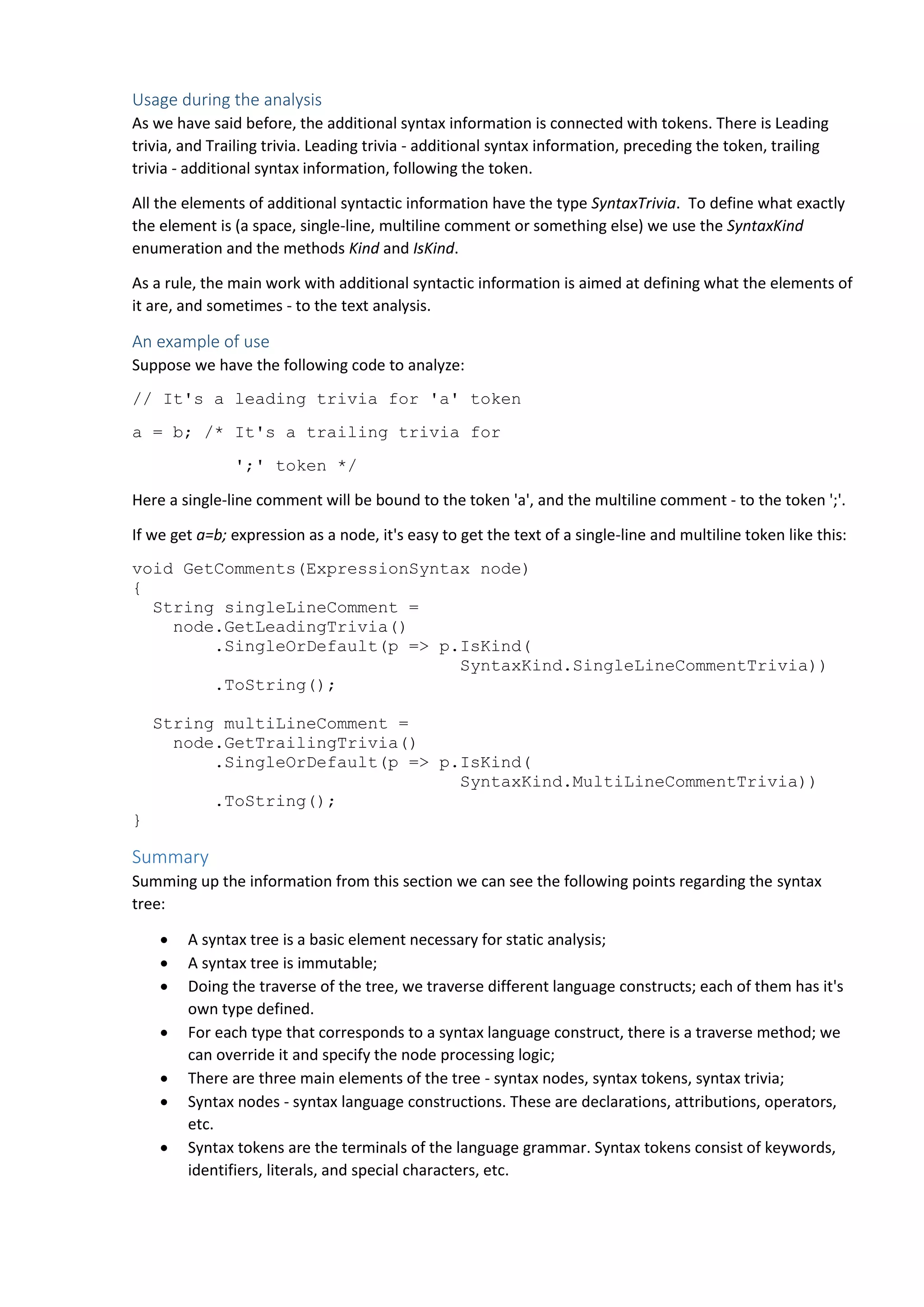 Introduction to Roslyn and its use in program development | PDF