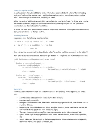 Introduction to Roslyn and its use in program development | PDF