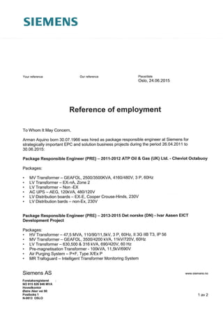 Aquino_Arman Siemens Work Reference | PDF