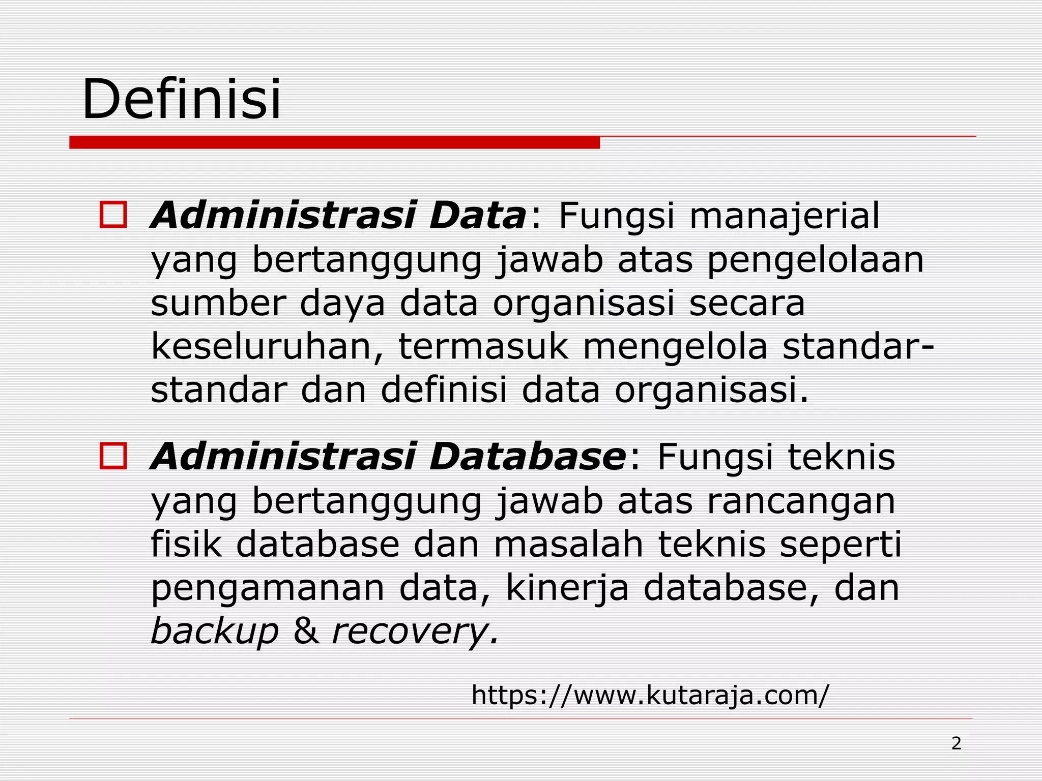 Administrasi Database | PPT