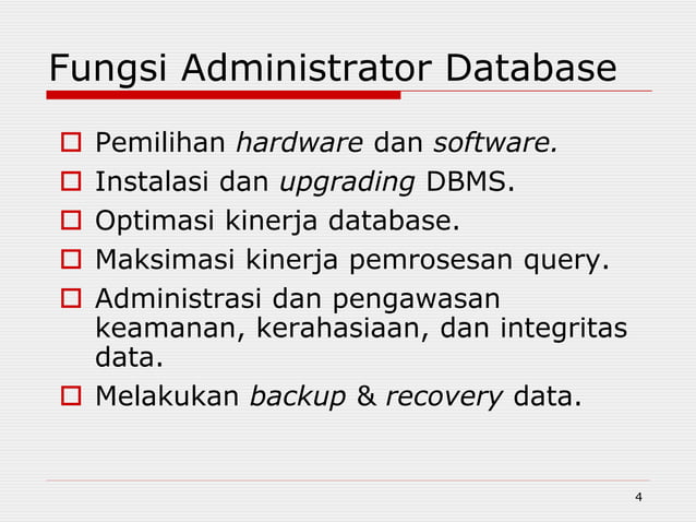 Administrasi Database | PPT
