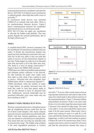Performance Analysis of MAC Layer Protocols for WSN with Considering the Effects of Hidden Node ...