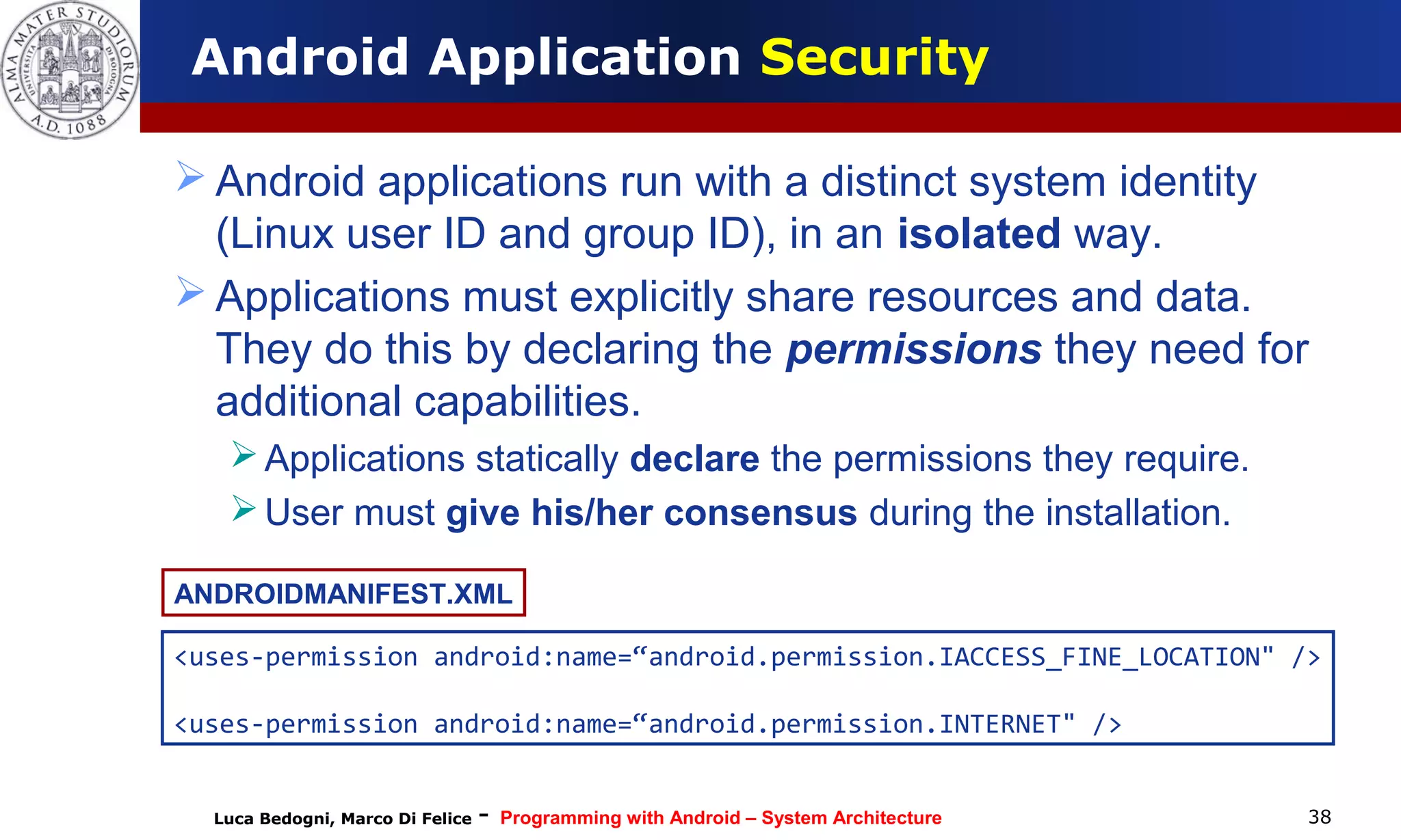 Android architecture and Additional Components | PPT