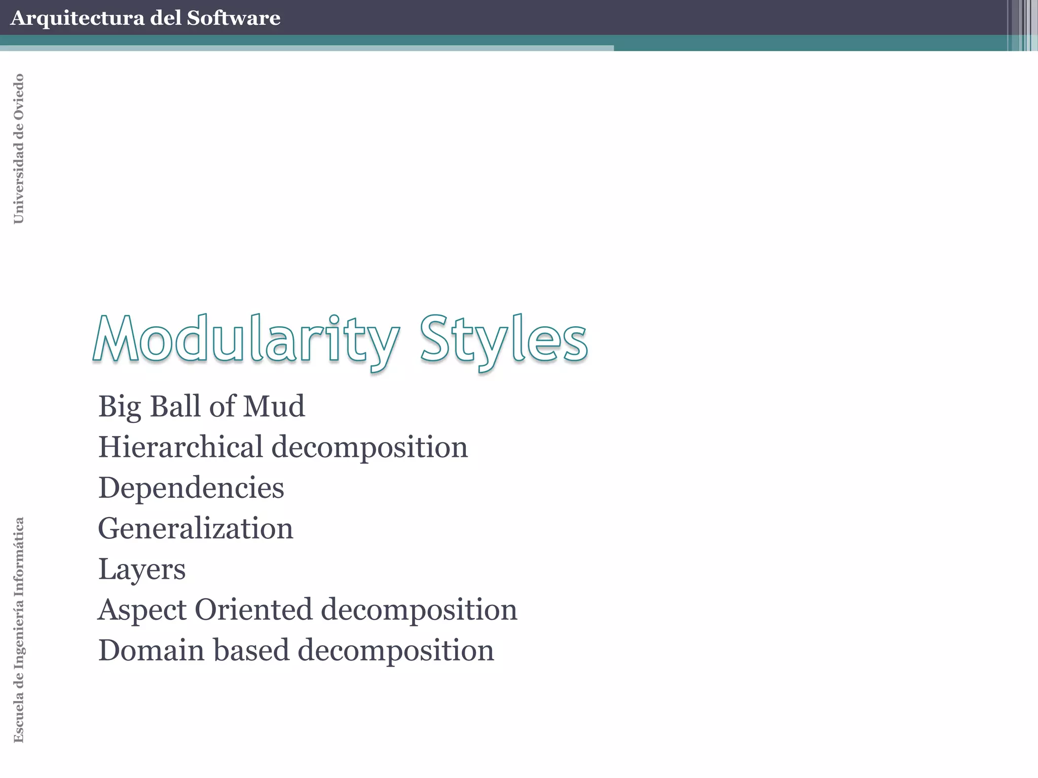 Software Architecture Taxonomies - modularity | PPTX