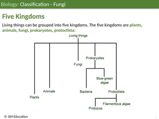 JSH03B014 Classification - Fungi; Biology Education ages 11-14 | PPTX