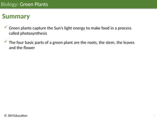 JSH03B046 Green Plants; Biology Education ages 11-14 | PPTX