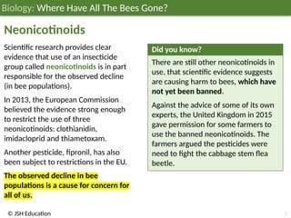 JSH03B051 Where Have All the Bees Gone; Biology Education ages 11-14 | PPTX