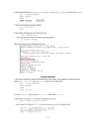 Project 2 How to modify os161: A Manual | PDF