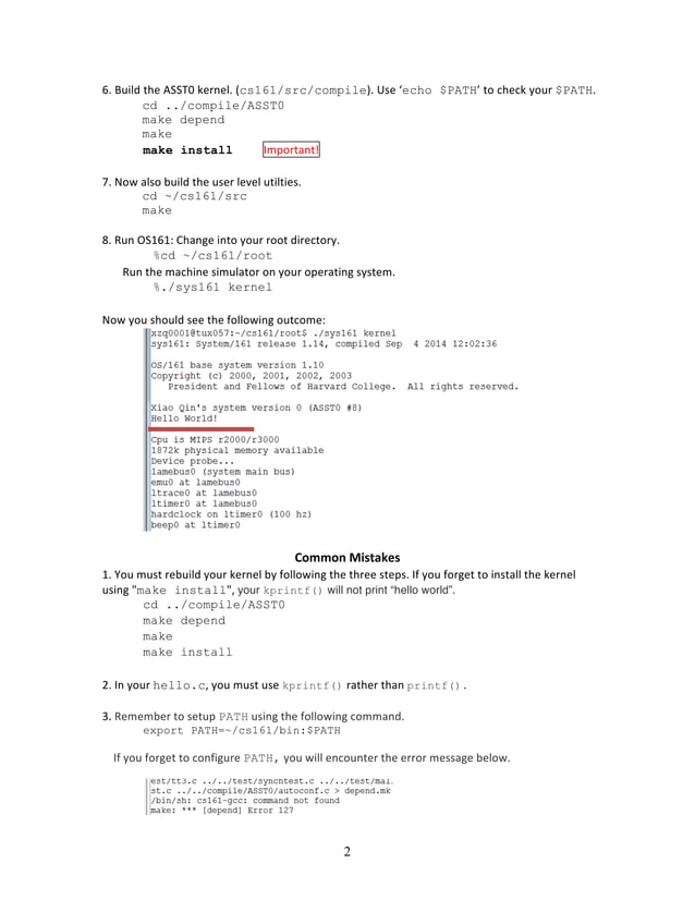 Project 2 How to modify os161: A Manual | PDF