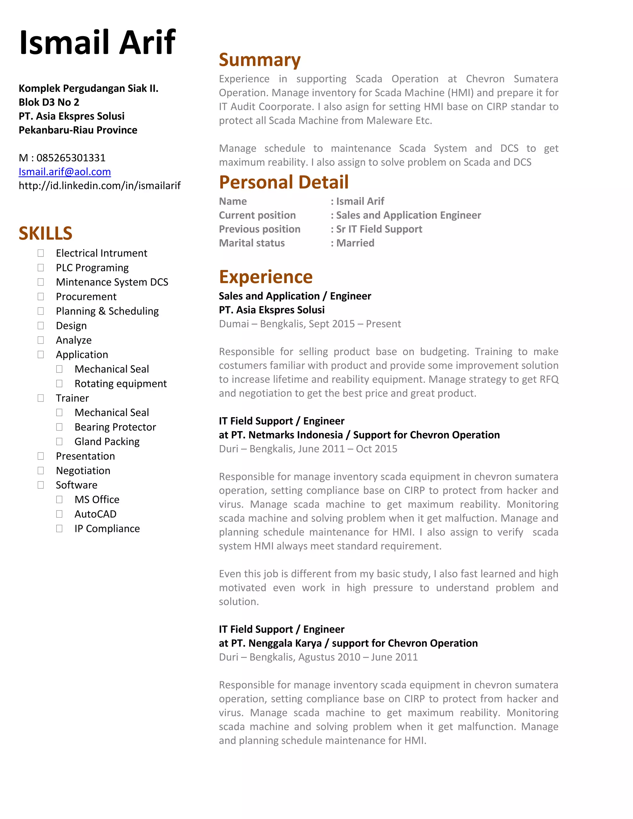 Ismail Arif CV | PDF | Robotics | Technology & Computing