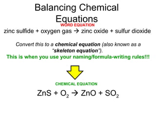 03 balancing chemical equations | PPT