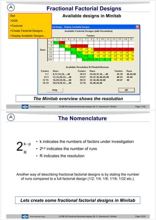 Javier Garcia - Verdugo Sanchez - Six Sigma Training - W3 Fractional Factorial Designs | PDF