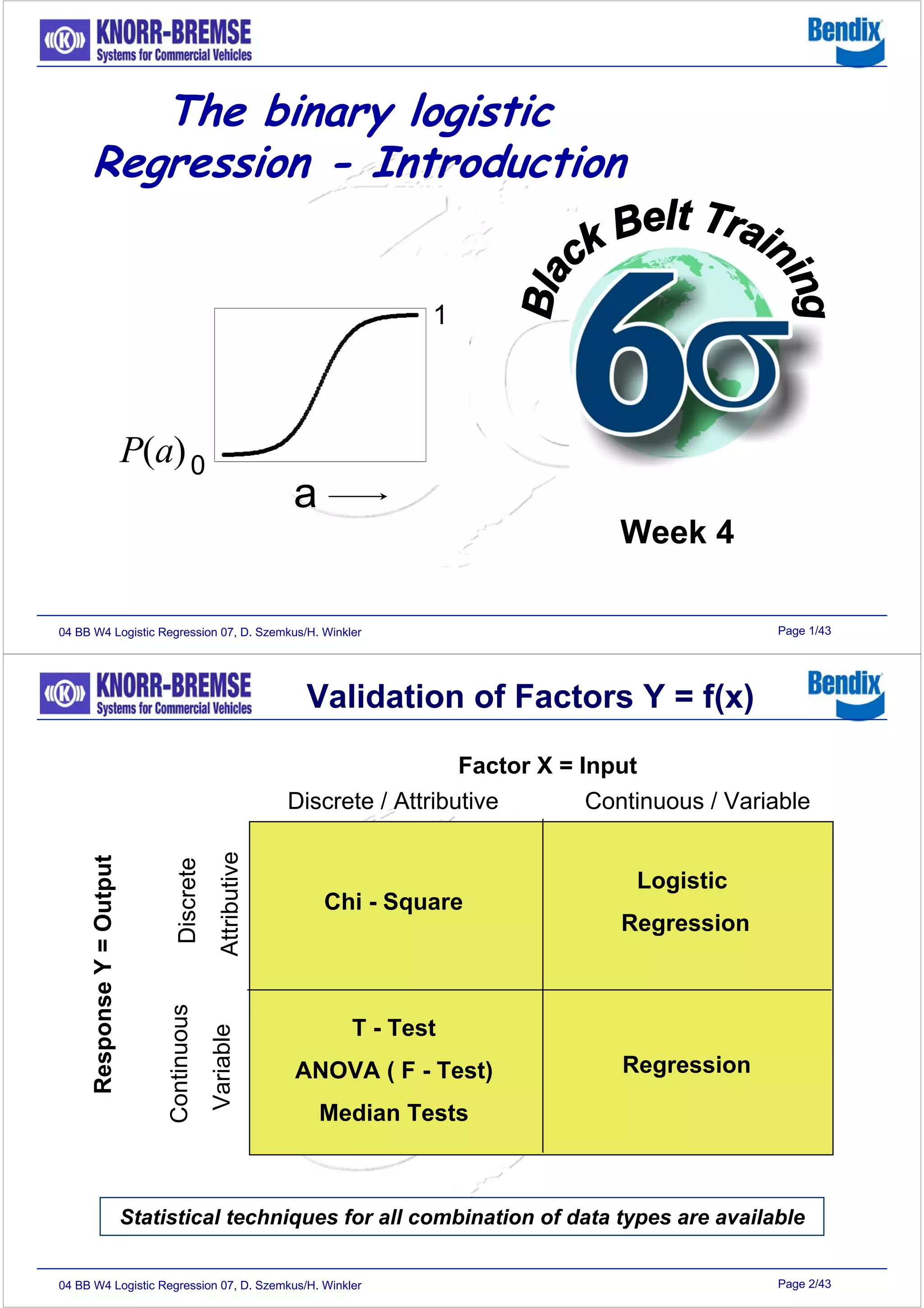 Javier Garcia - Verdugo Sanchez - Six Sigma Training - W4 The Binary Logistic Regression | PDF
