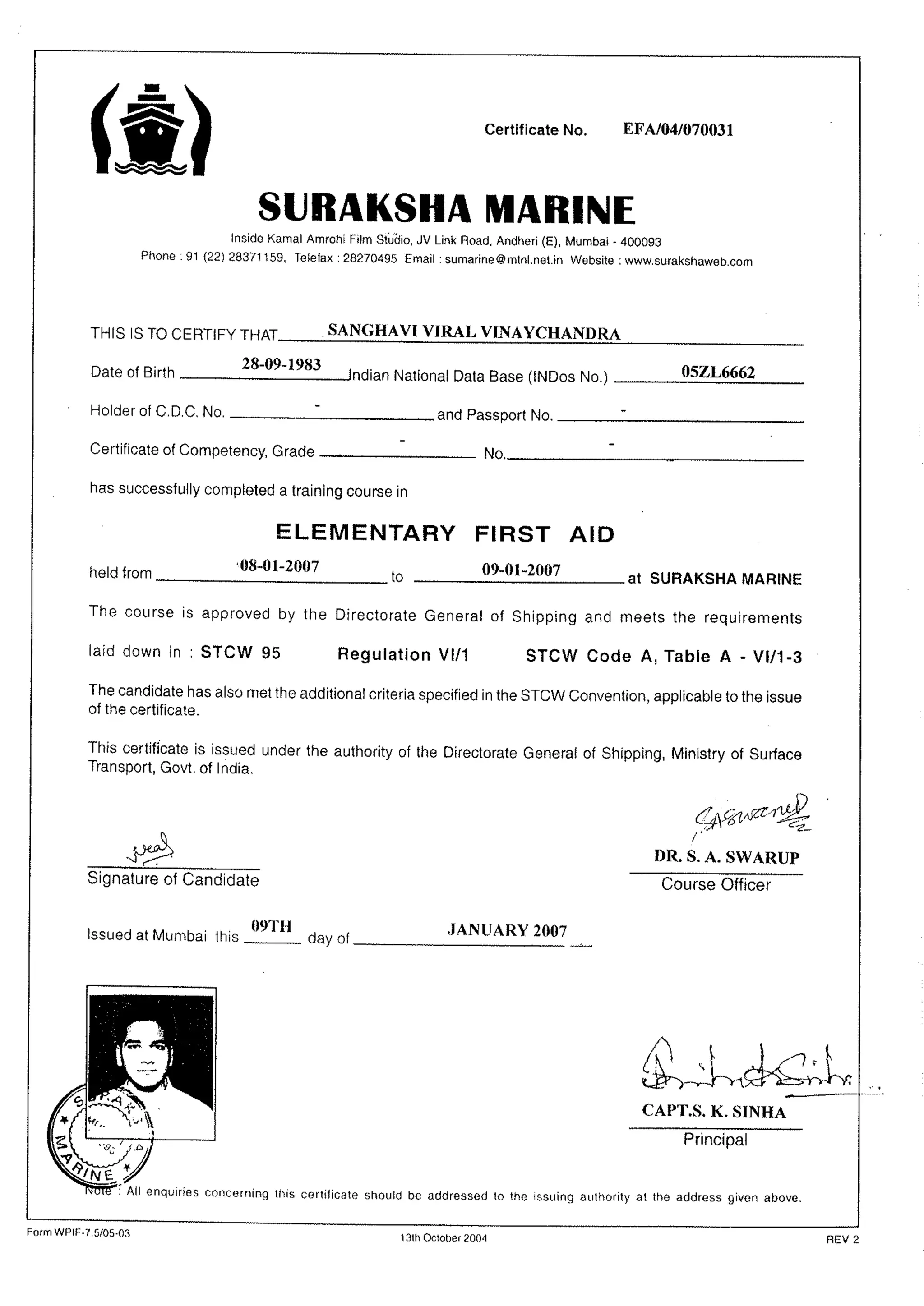 OFFSHORE TRAINING CERTIFICATES | PDF
