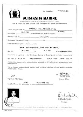 OFFSHORE TRAINING CERTIFICATES | PDF