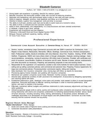 Elizabeth Cameron, 2014 | DOCX | Business | Business and Finance