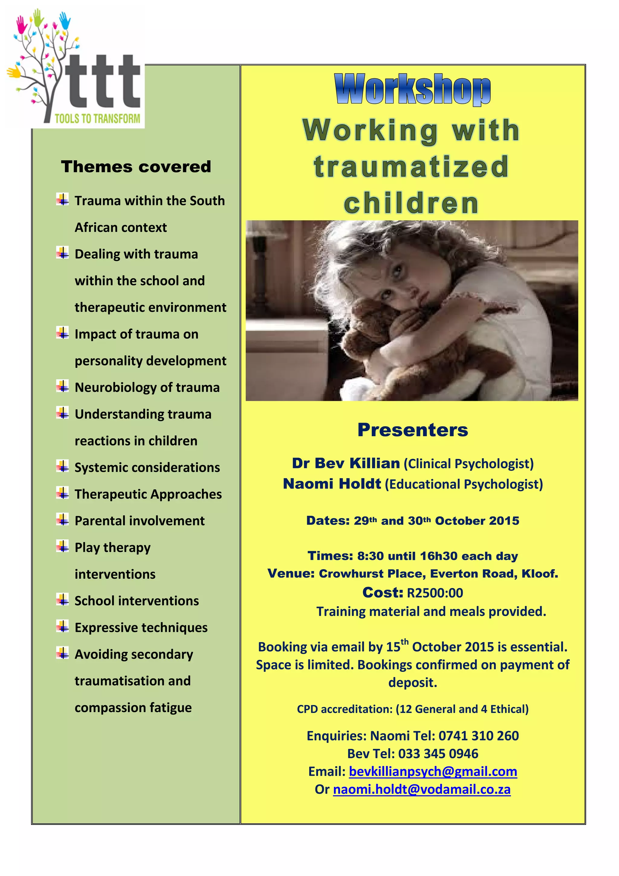 Trauma workshop Advert 2015 (2) | PDF