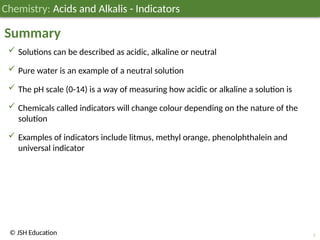 JSH03C025 Acids and Alkalis - Indicators; Chemistry Education ages 11 ...