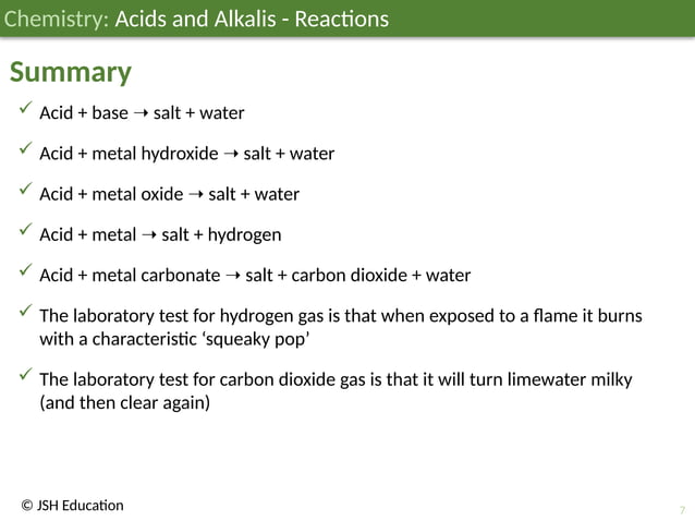 JSH03C026 Acids and Alkalis - Reactions; Chemistry Education ages 11-14 ...