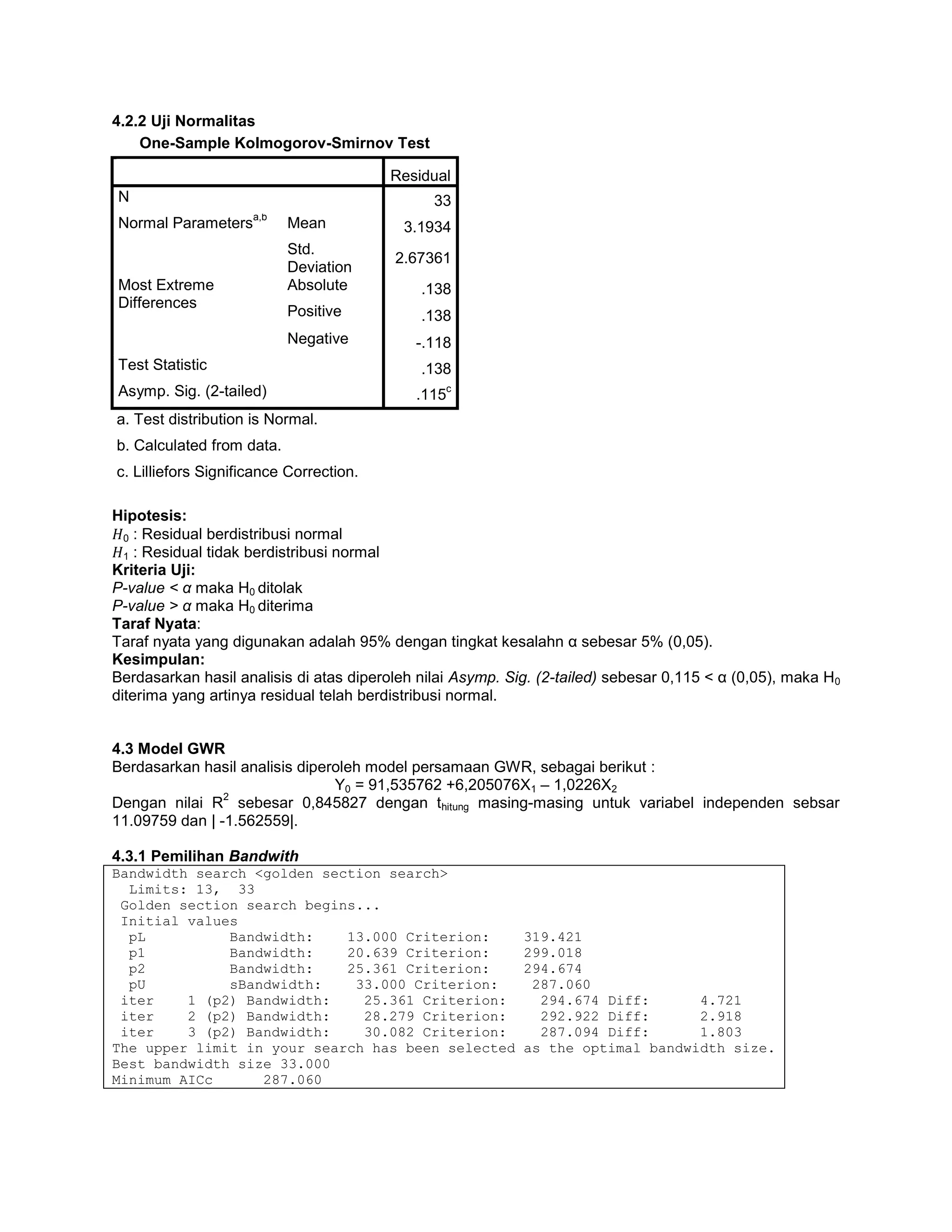 PENDEKATAN GWR (GEOGRAPHICALLY WEIGHTED REGRESSION) | PDF
