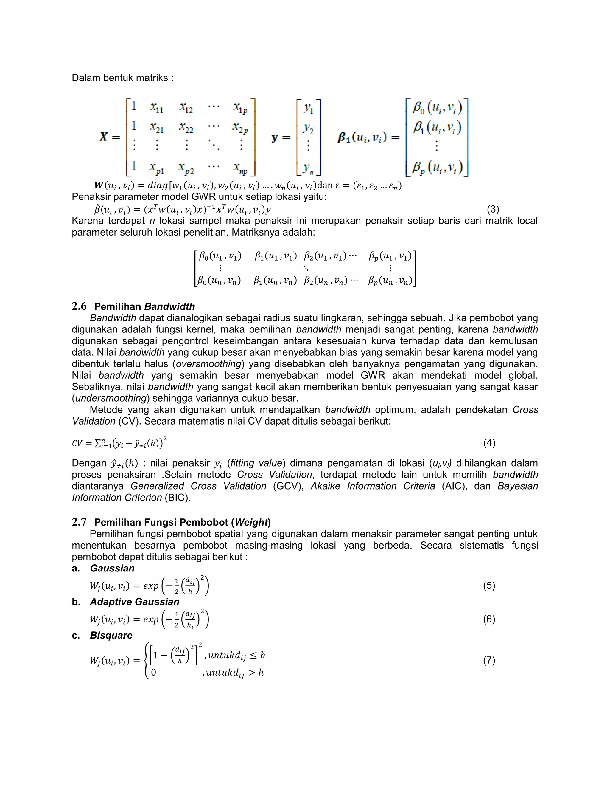 Pendekatan Gwr Geographically Weighted Regression Pdf 