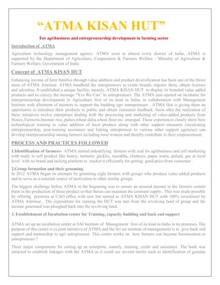 ATMA KISAN HUT-ASR CASE STUDY FINAL | PDF